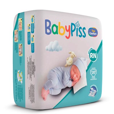 Fralda Infantil Descartável Super Confort BabyPiss RN - 20 Unidades