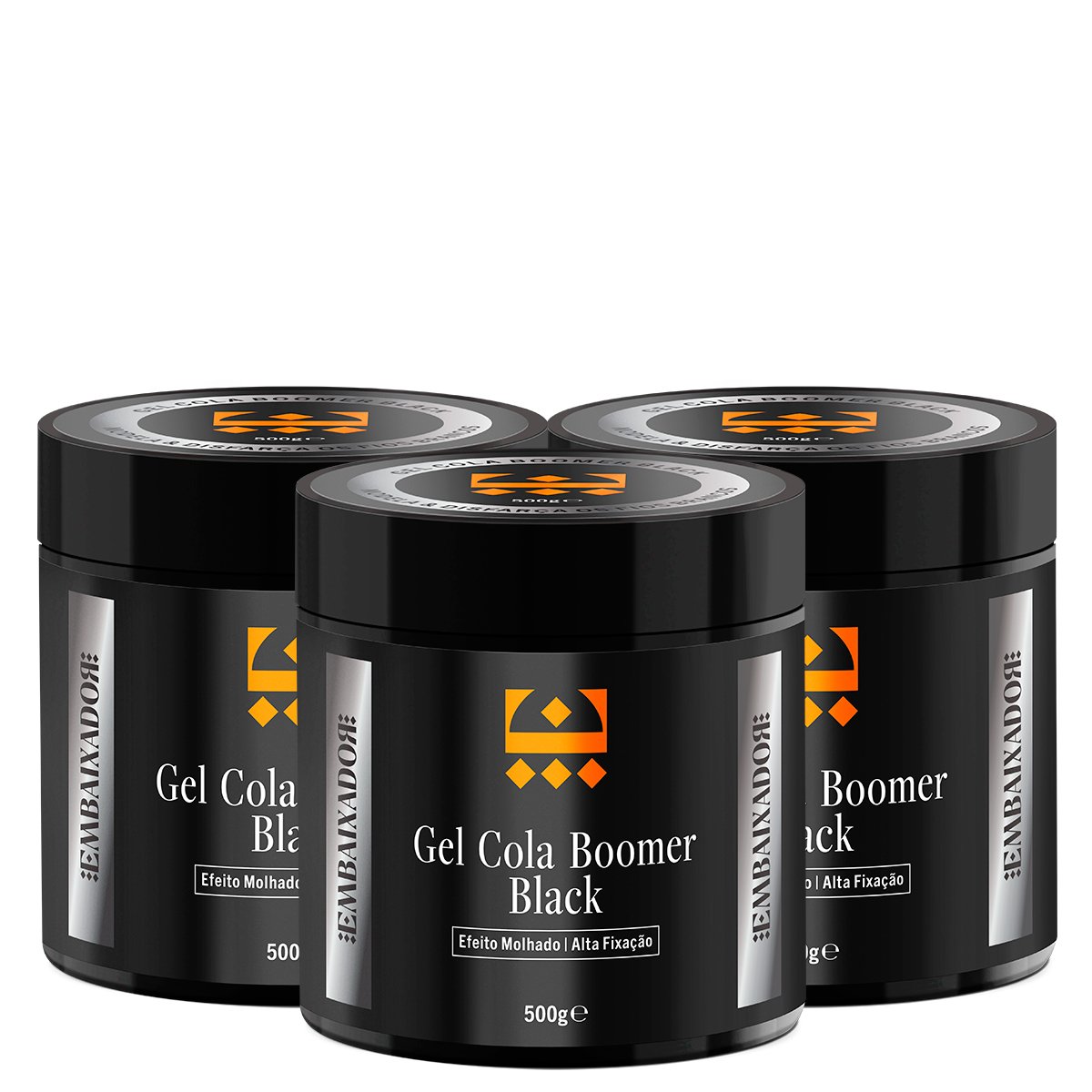Kit 03 Gel Cola Boomer Black Embaixador 500g