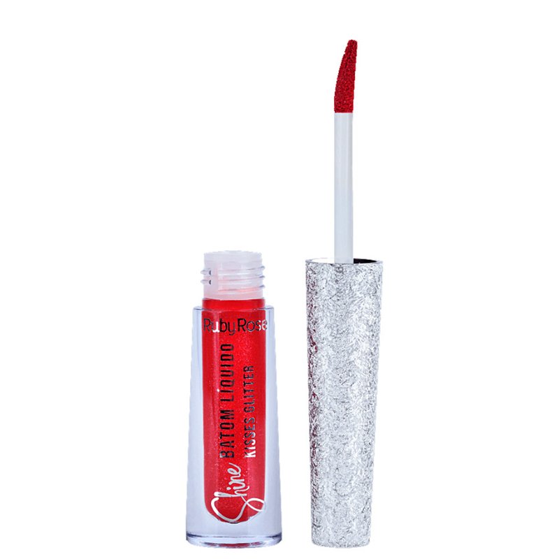 Batom Líquido Shine Kisses Glitter Ruby Rose 364